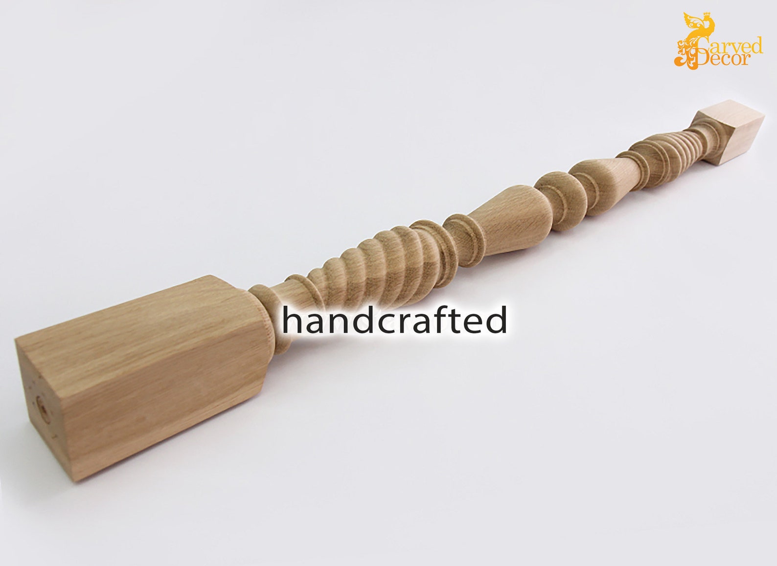 Spiral Decorative Spindle for Stairs, Carved Interior Baluster From Oak ...