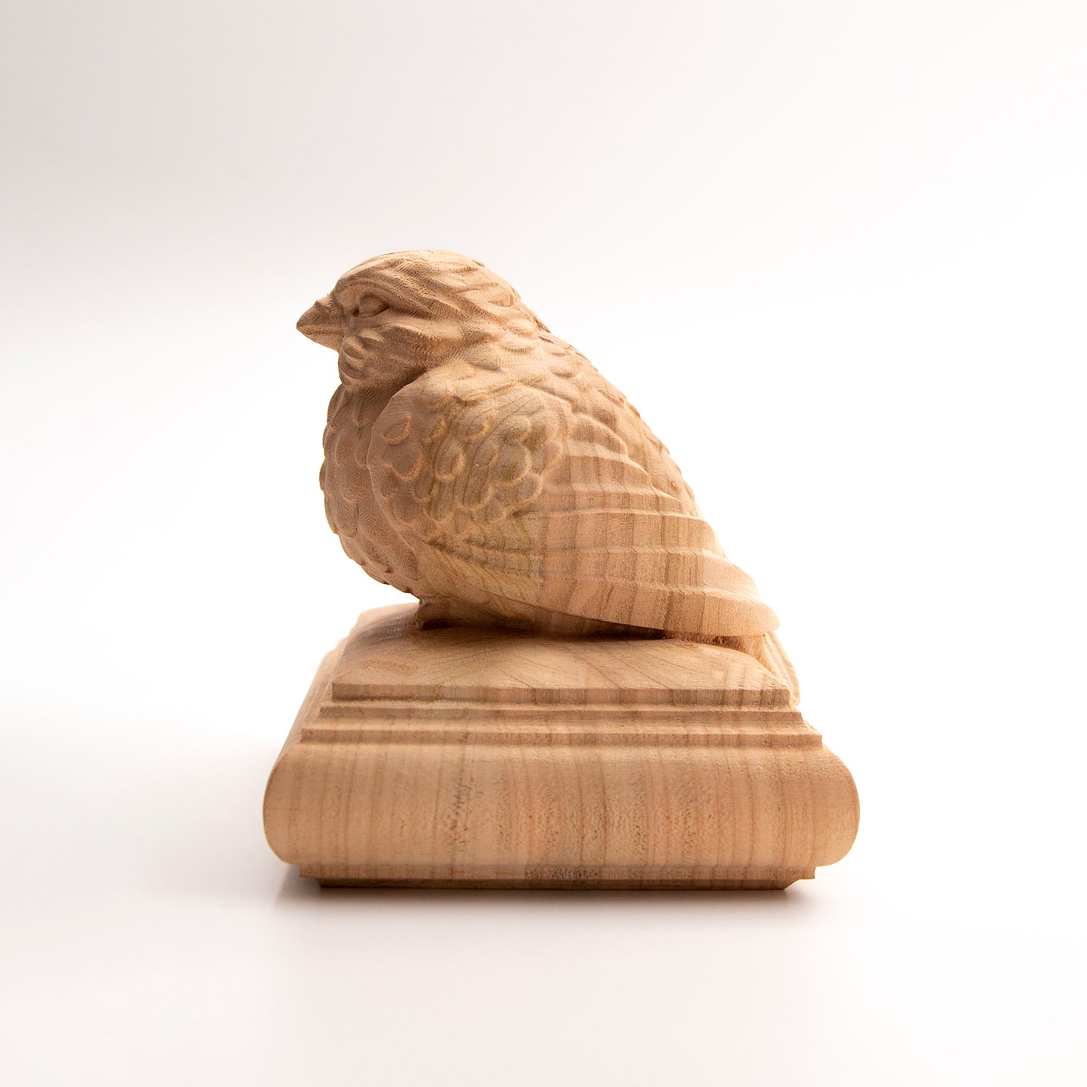 Sparrow Bird Finial for Staircase Newel Post, Carved Decorative Newel ...
