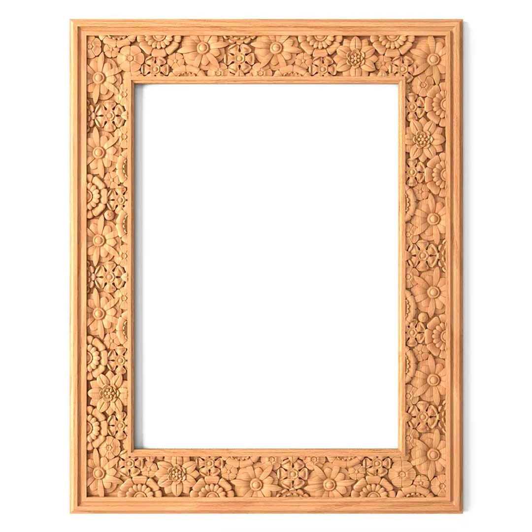 Carved Mirror Frame Flowers, Wooden Rectangular Mirror Trim - Etsy