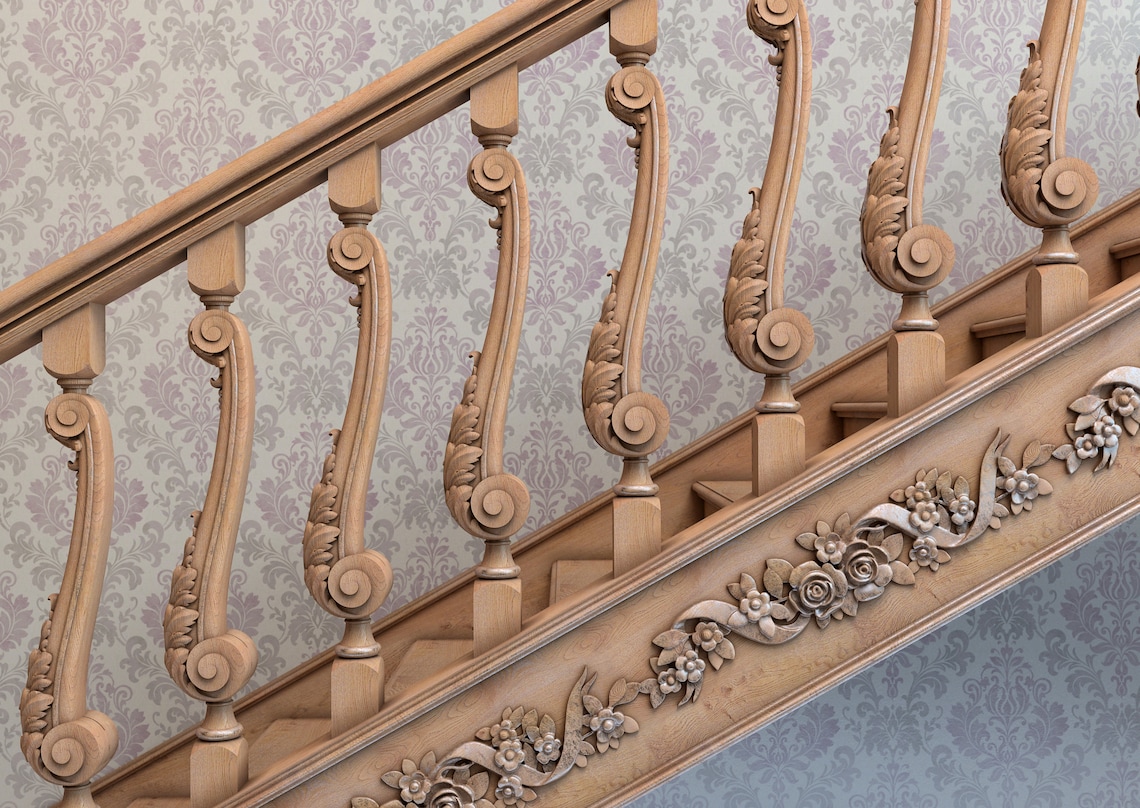 Baroque Antique Wood Baluster 39", Stair Balustrade - Etsy