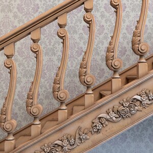 Baroque Antique Wood Baluster 39", Stair Balustrade - Etsy
