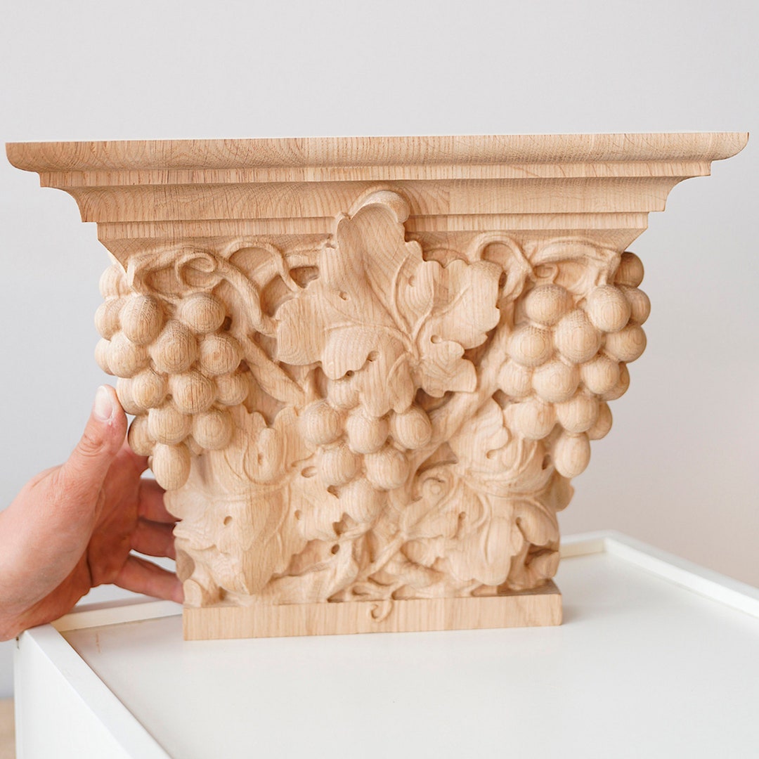 Carved Capital Grapes for Pilaster, Decorative Wooden Grapevine - Etsy