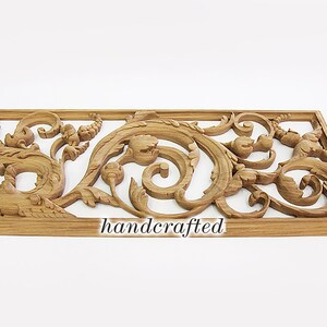 King Size Bed Wooden Headboard 72", Carved Wood Panel Bedframe - Etsy