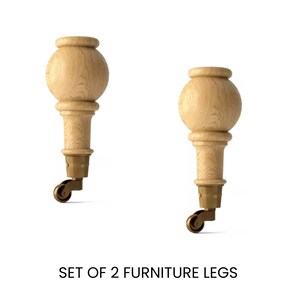 Turned Furniture Feet With Wheels Custom From Oak Victorian Style - Etsy