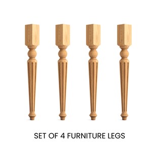 Square Top Furniture Legs Reeded Tapered From Solid Oak Colonial - Etsy