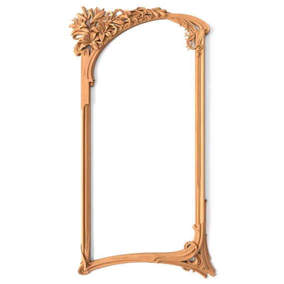 Fancy Mirror Frame Wooden Light Green Modern Designer Mirror Frame At