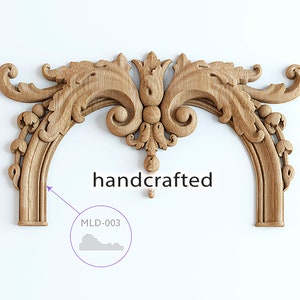 Large Onlay Arched Wooden Center Applique - Etsy