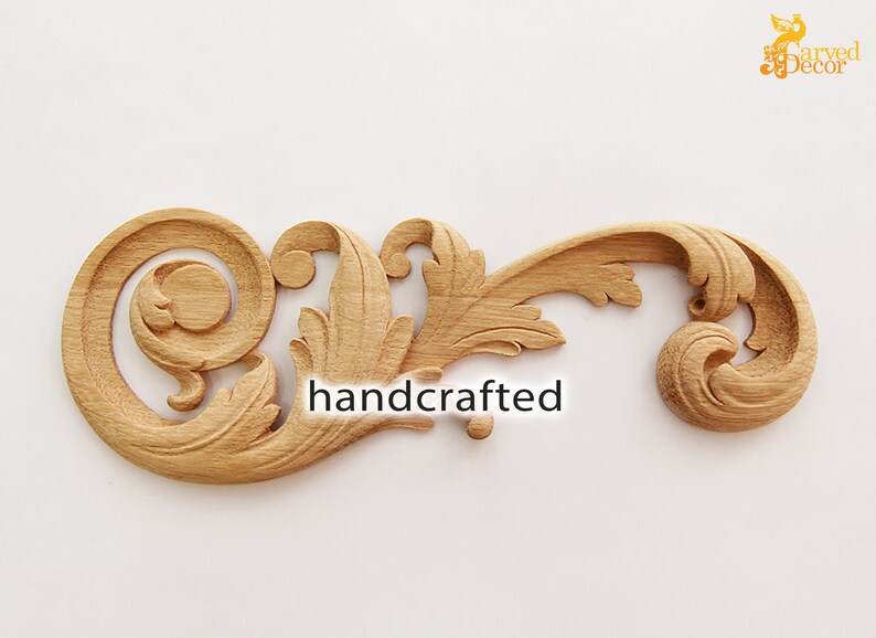 Acanthus Wooden Scroll Onlay Decorative Scroll Applique LEFT | Etsy