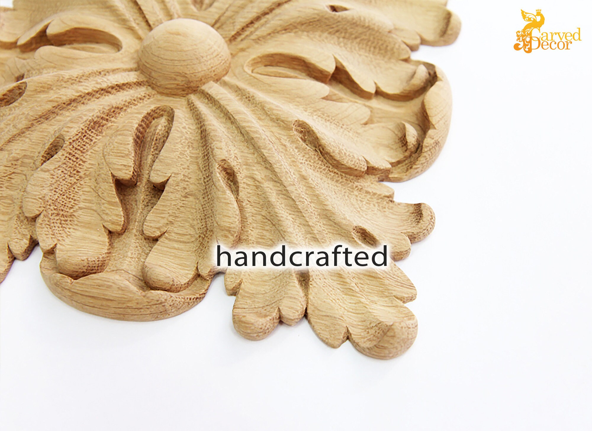 Square Classic Rosette From Oak Unfinished Decorative Rosette | Etsy