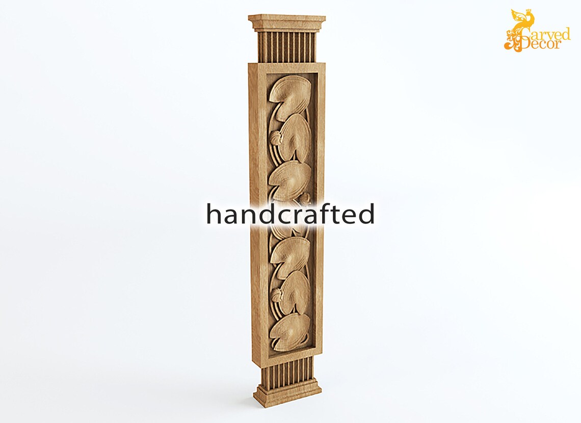Hand Carved Staircase Railing Wide Wood Baluster - Etsy