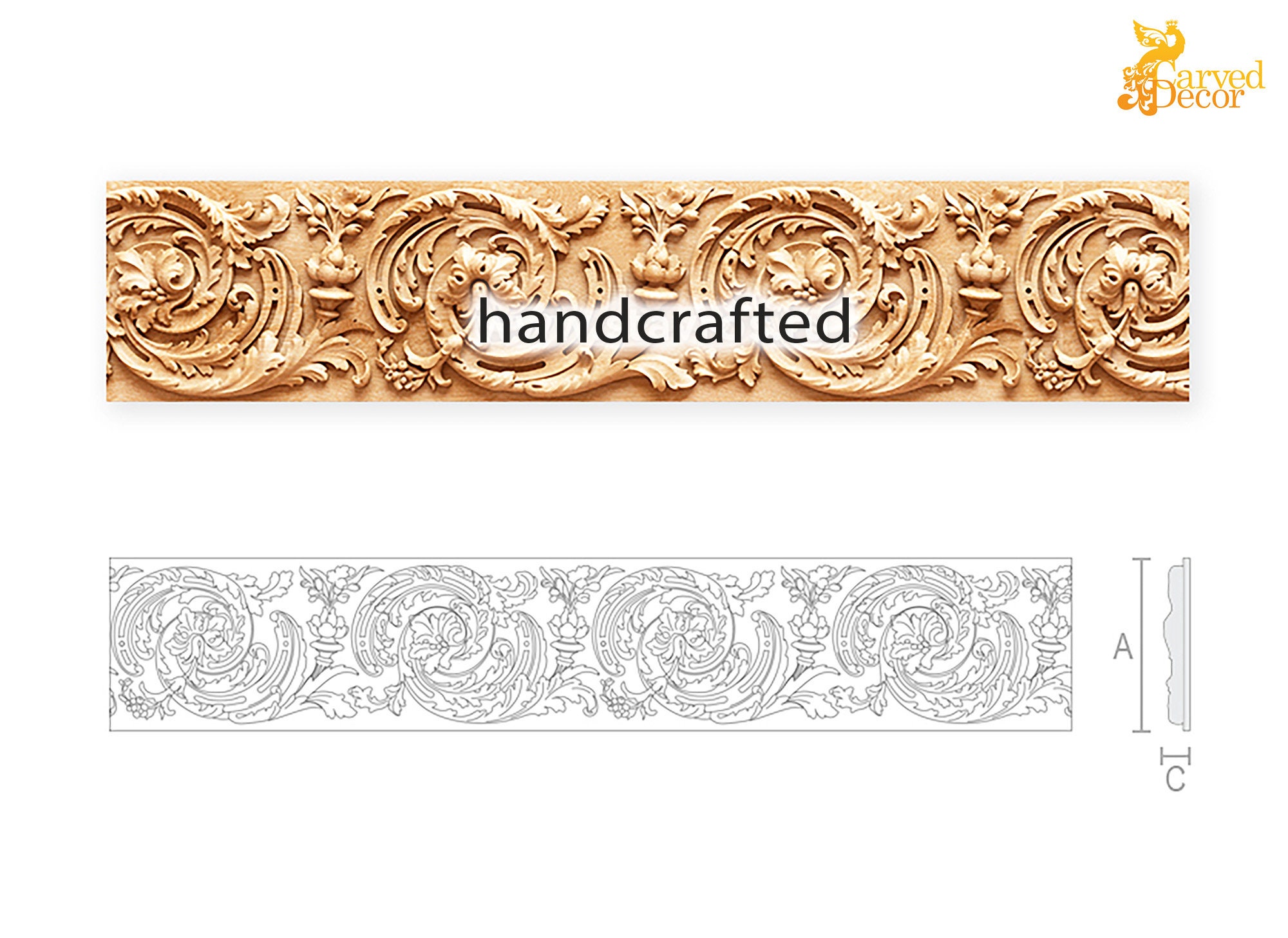 Baroque Style Floral Moulding 78 Ornate Molding Panel | Etsy