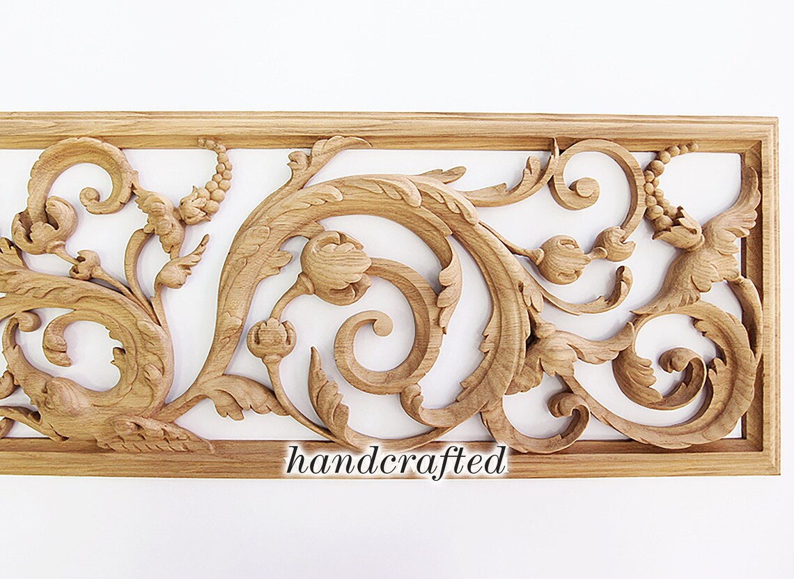 King Size Bed Wooden Headboard 72 Carved Wood Panel - Etsy