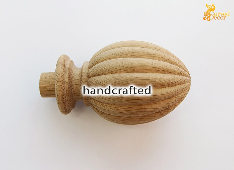 Unfinished Decorative Carved Newel Post Cap Solid Wood Finial Etsy