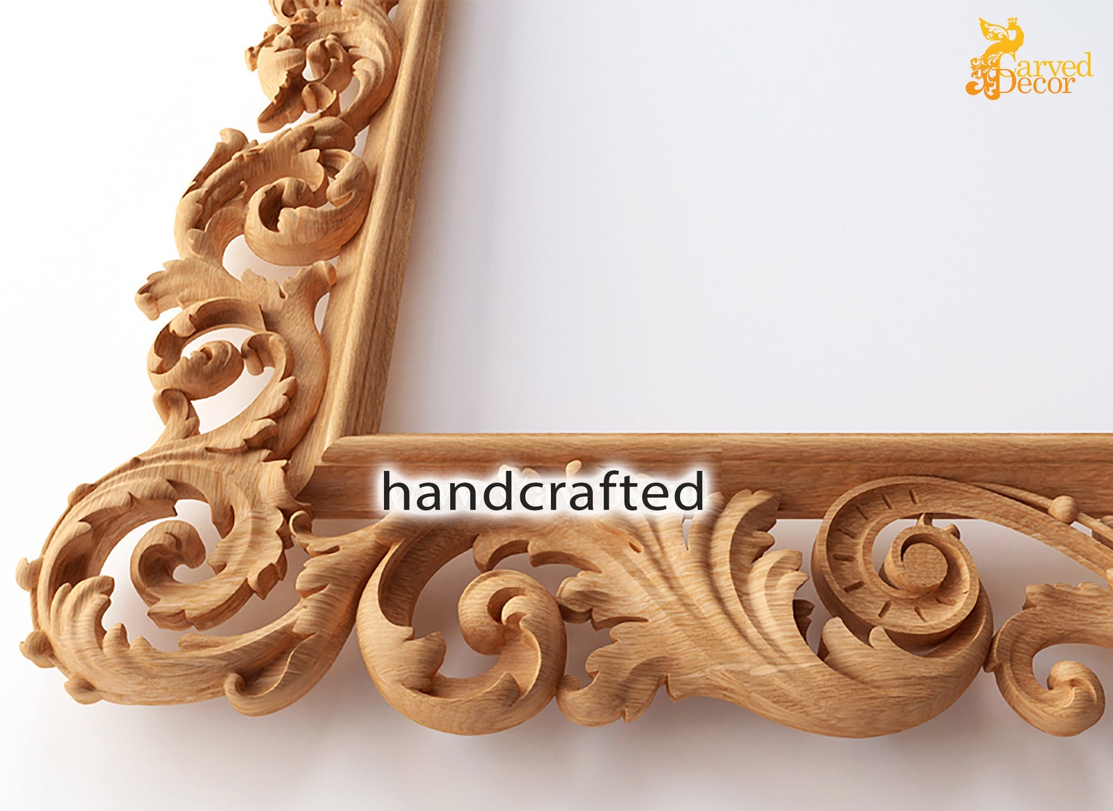 Mirror Carved Wood Trim Hanging Floral Acanthus Leaves | Etsy