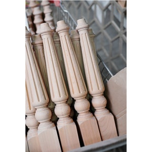 Fluted Table Legs Tapered With Pad Foot Carved From Natural Hardwoood ...