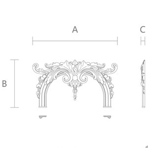 Large Onlay Arched Wooden Center Applique - Etsy