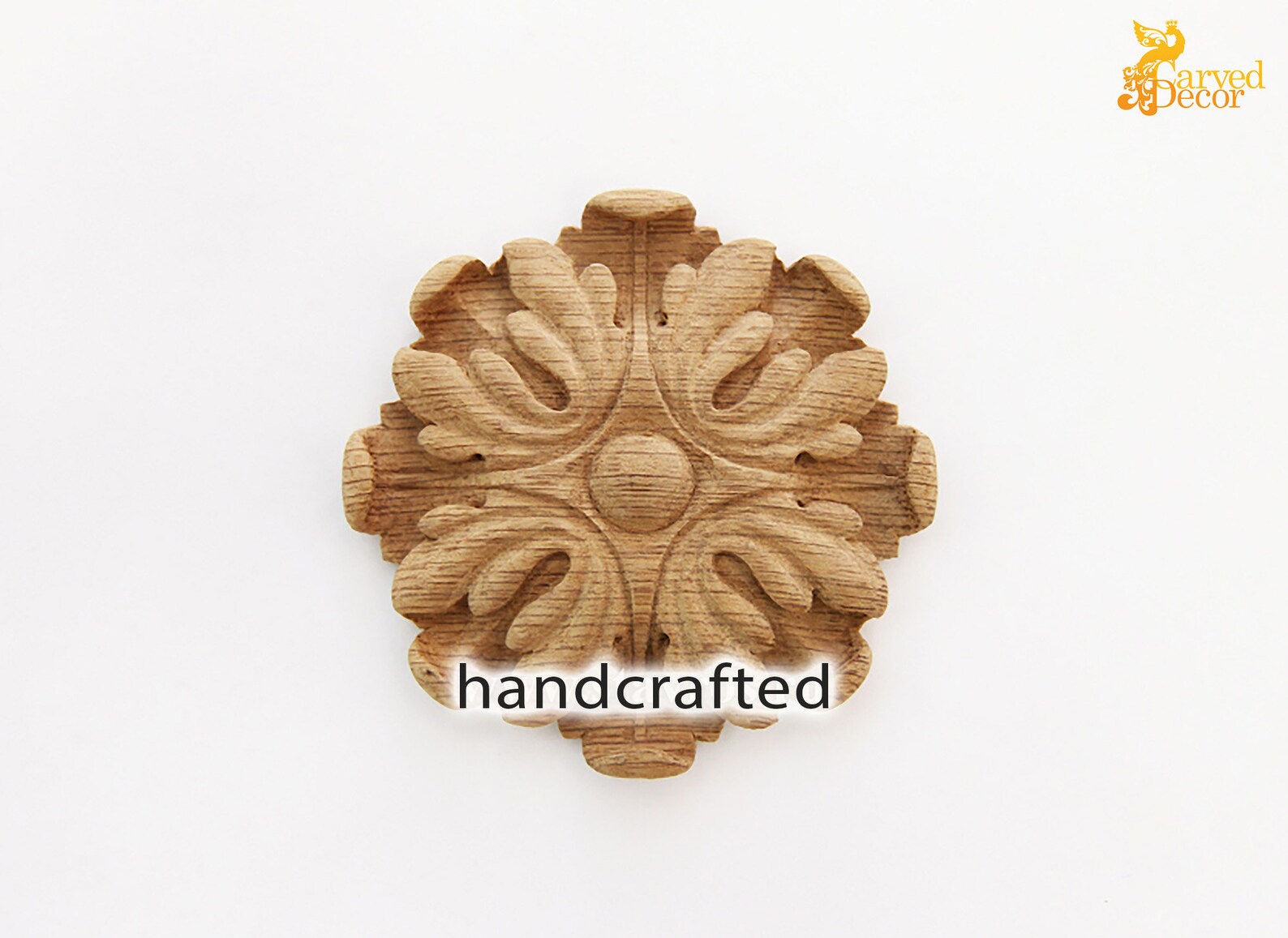 Perfect Carved Vintage Flower Round Wooden Rosette Onlay | Etsy