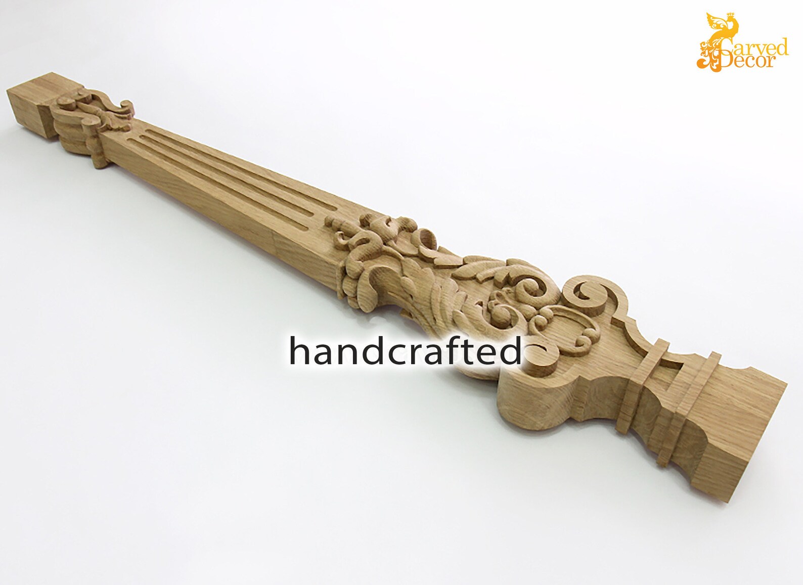 Carved Wood Baluster With Acanthus Decorative Wooden Spindle - Etsy