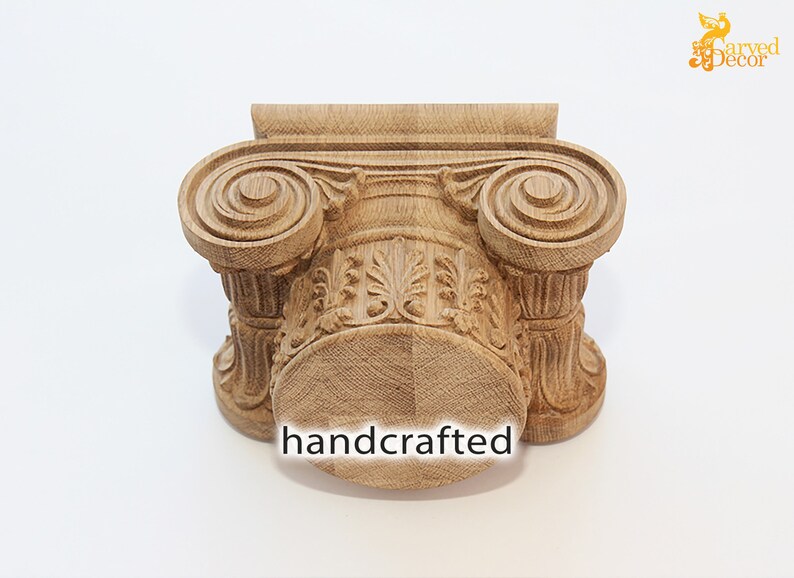 Wood Carved Column Base Oak Round Capital - Etsy