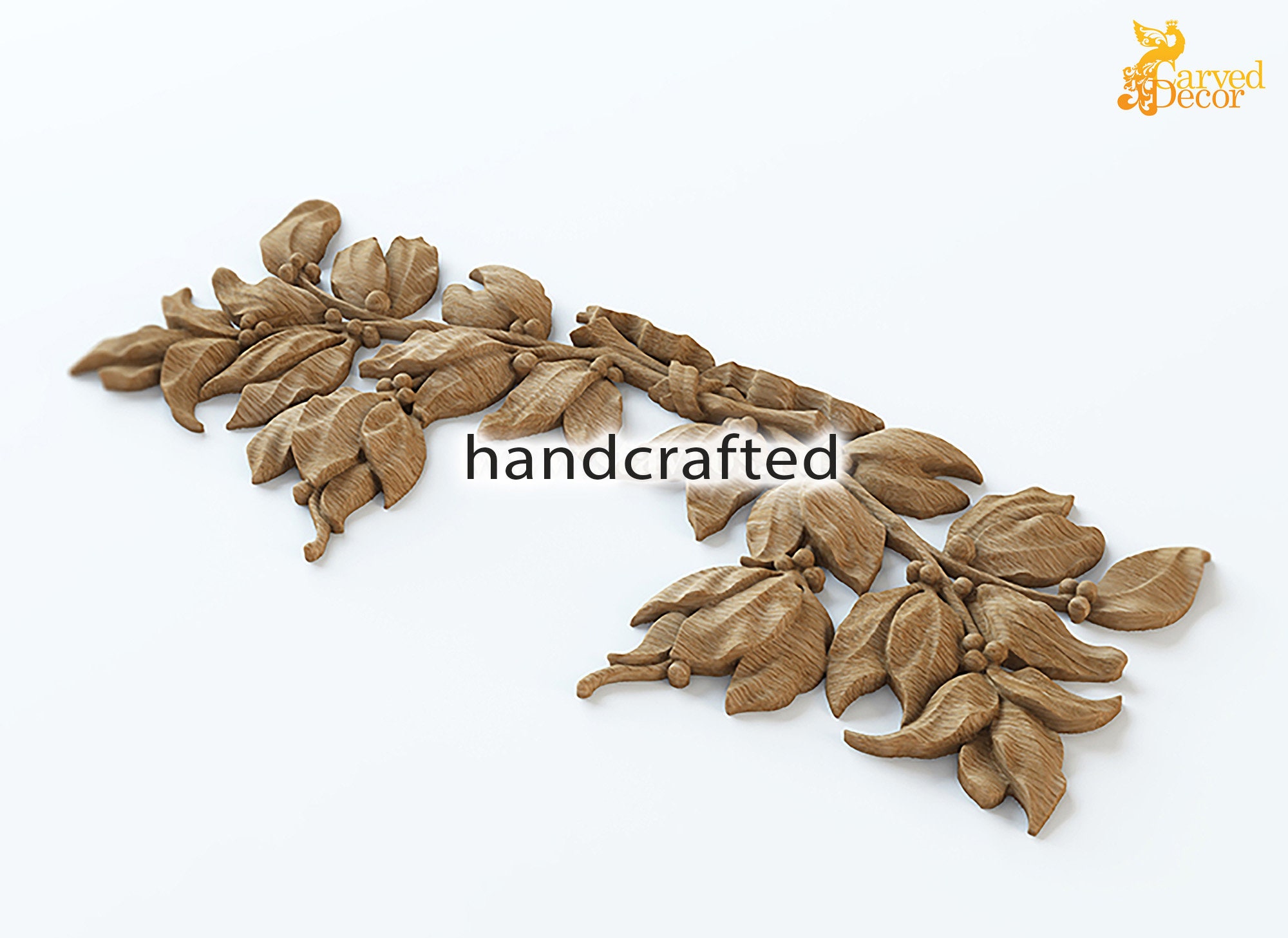 Laurel Carved Swag Onlay Wooden Bay Leaves Applique - Etsy
