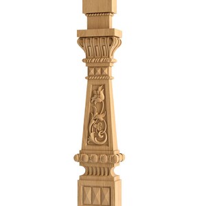 Fancy Staircase Design Wooden Baluster, Floral Stair Wood Stair Parts ...