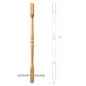Square Fine Natural Wood Baluster - Etsy