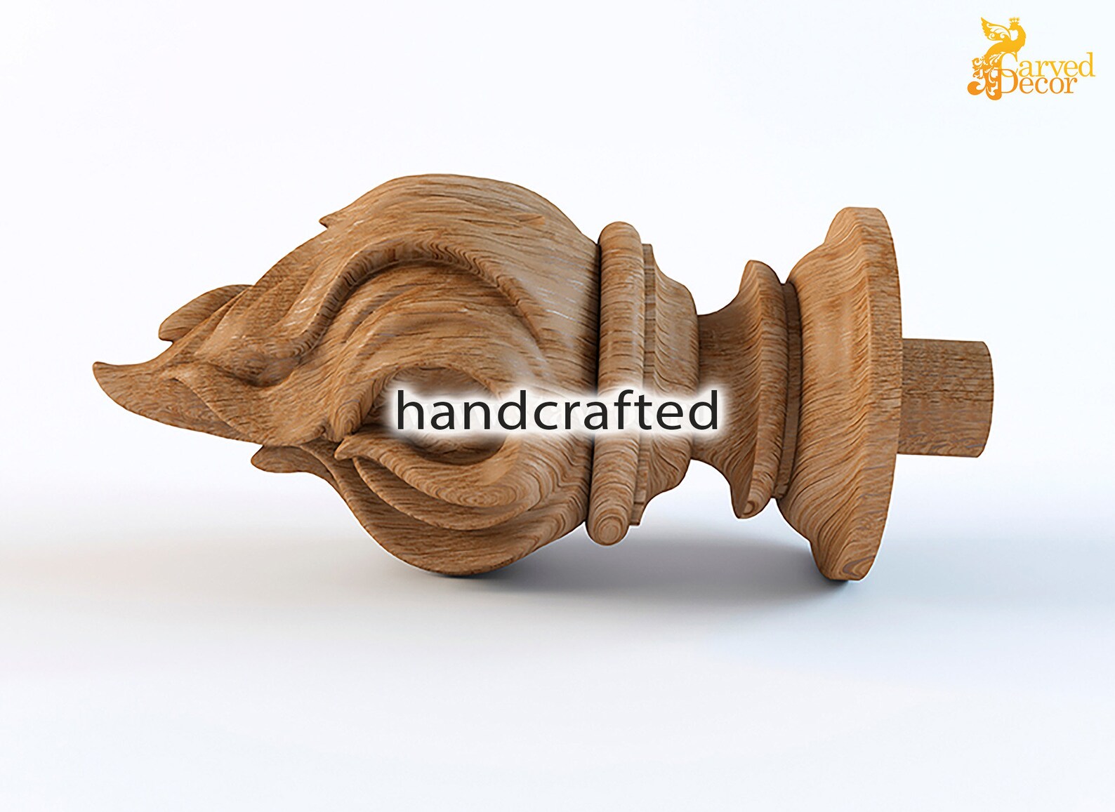 Hand Carved Finial Flame Empire Style Newel Post Finial | Etsy