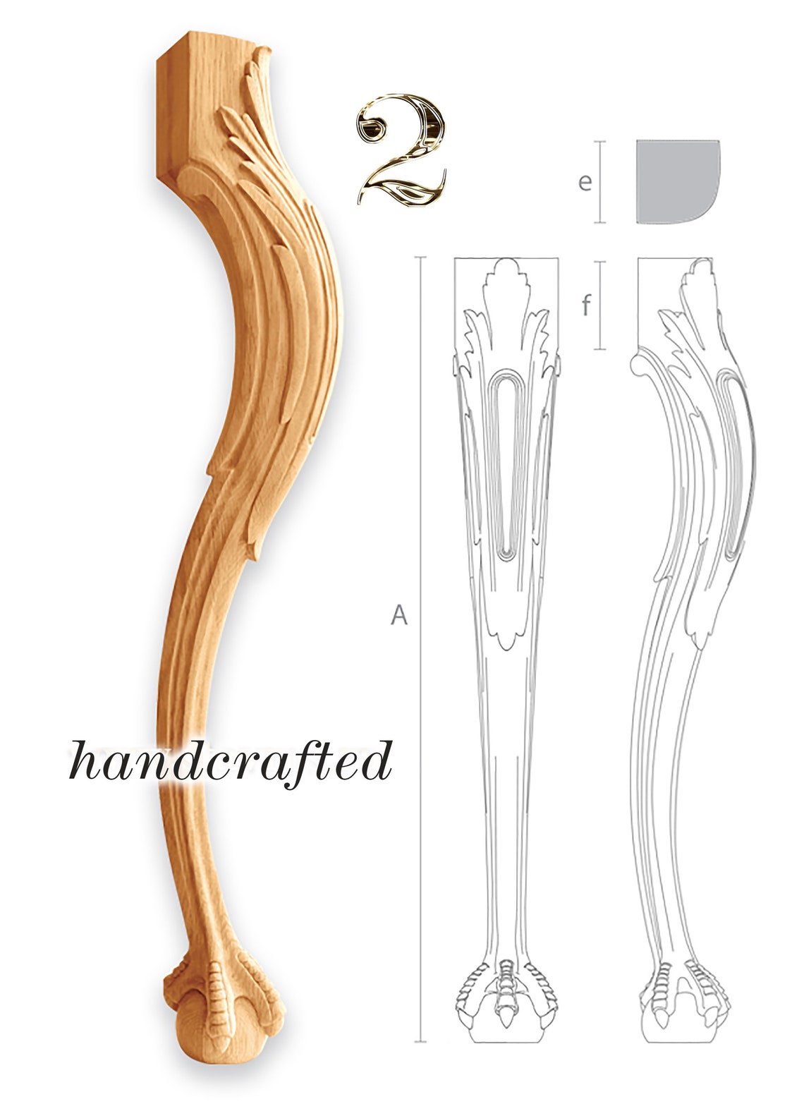 Unique Carved Cabriole Legs Architectural Salvage - Etsy