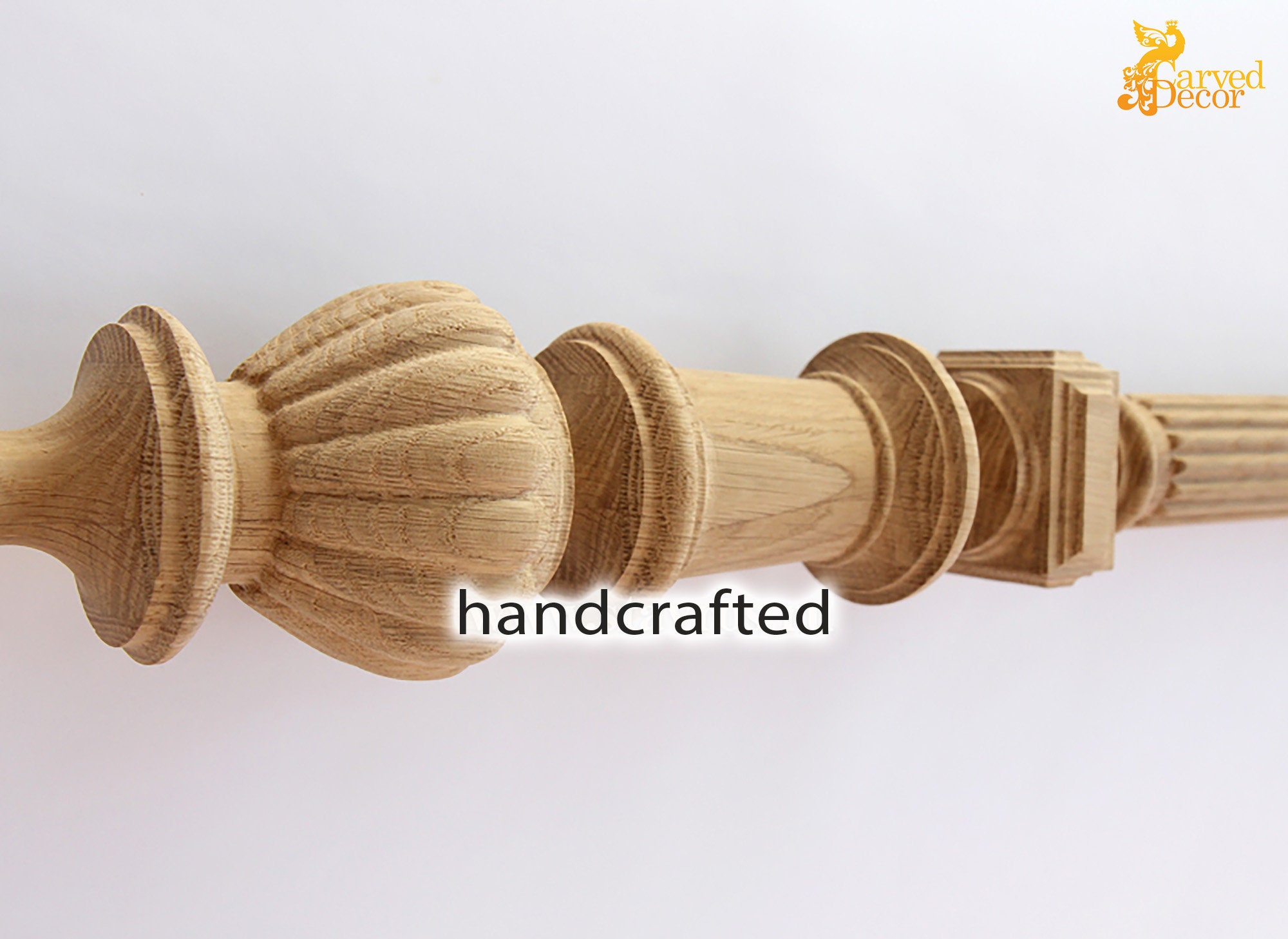 Figured Wooden Baluster for Stairs Hand-carved Spindle - Etsy