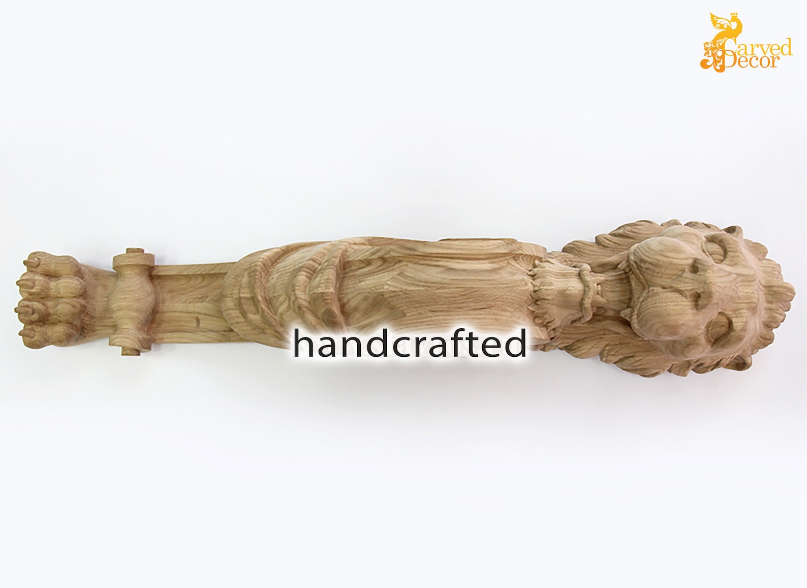 Hand Carved Newel Post Lion Wood Decorative Statue Stair - Etsy