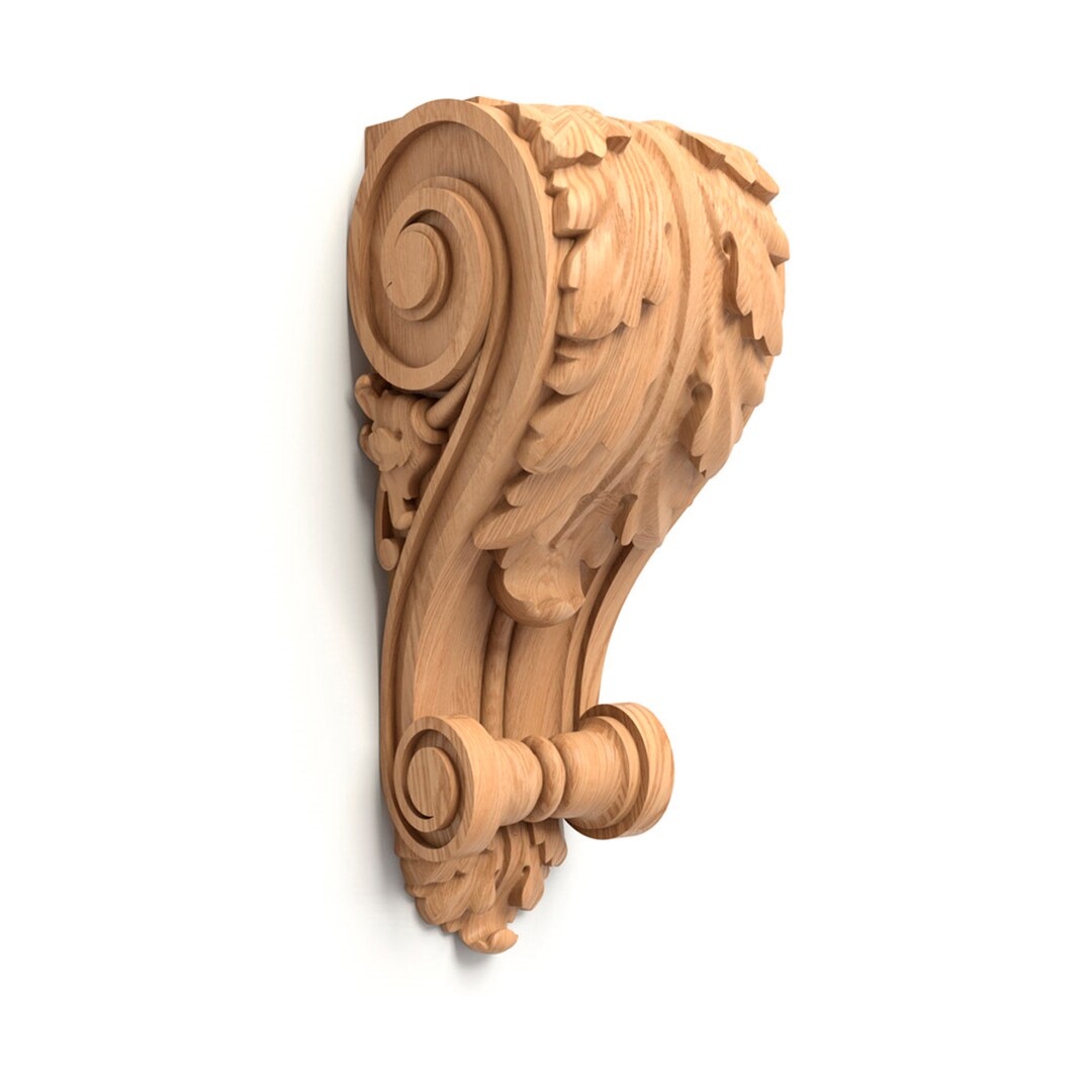 Unfinished Wood Corbel (2 Pc.) Acanthus Scroll Carved Oak - Etsy
