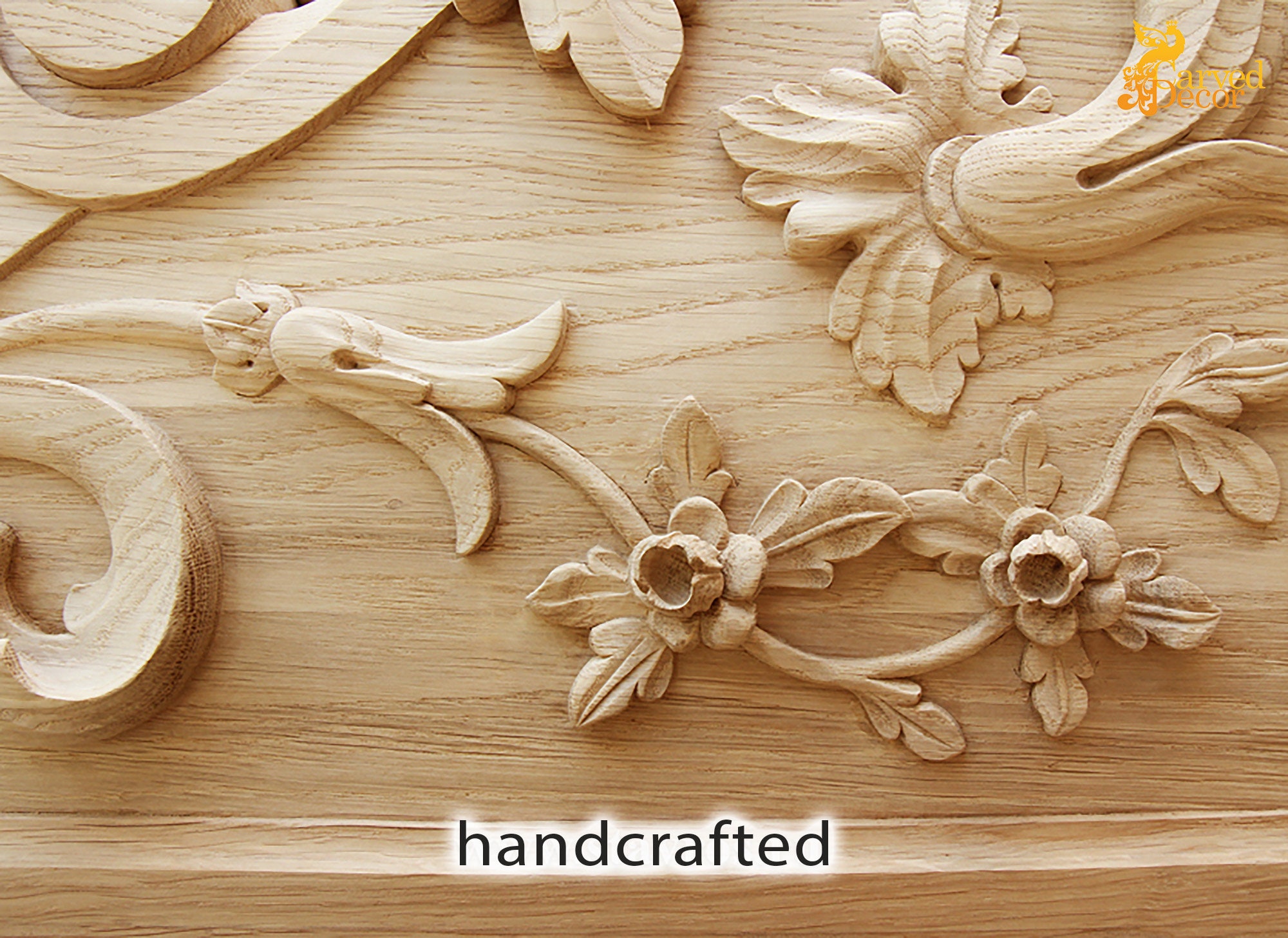 Large Floral Newel Post for Staircase Decor From Oak or Beech | Etsy