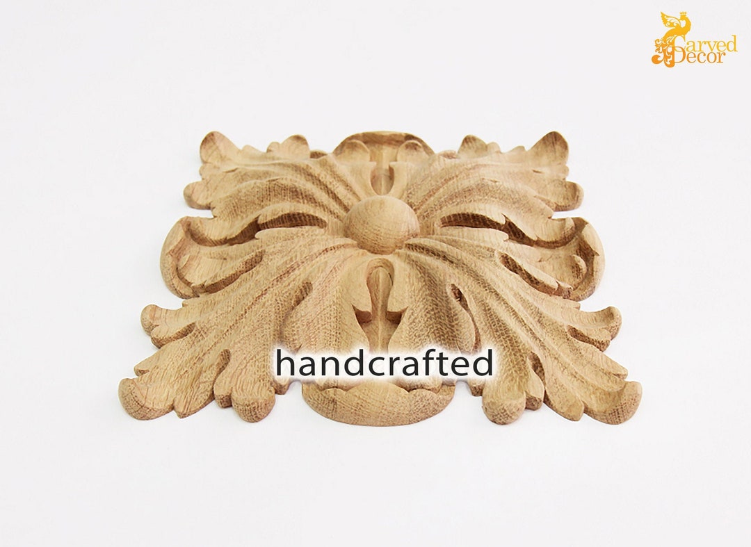 Square Classic Rosette From Oak Unfinished Decorative Rosette - Etsy