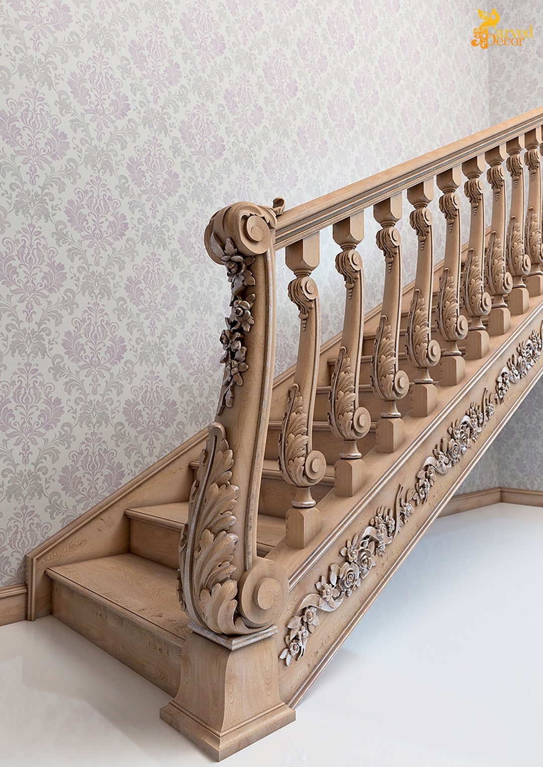 Baroque Antique Wood Baluster 39", Stair Balustrade - Etsy