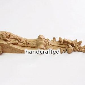 Pair Decorative Wooden Corbels With Flowers, Wood Carving Home Decor ...