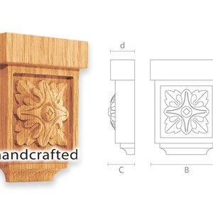 Pair Decorative Wood Corbels for Shelf, Antique Carved Wooden Brackets ...