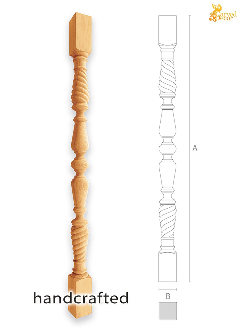 Spiral Decorative Spindle for Stairs Carved Interior Baluster - Etsy