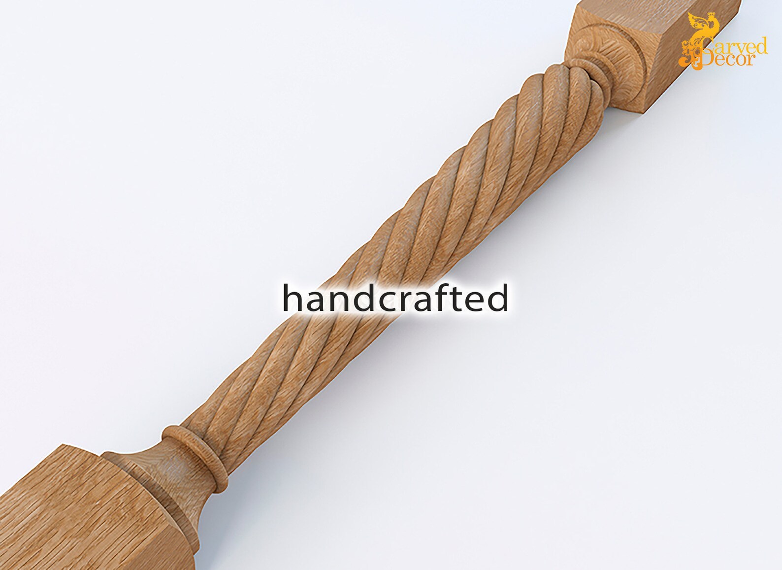 Spiral Round Newel Post Oak Balustrade | Etsy