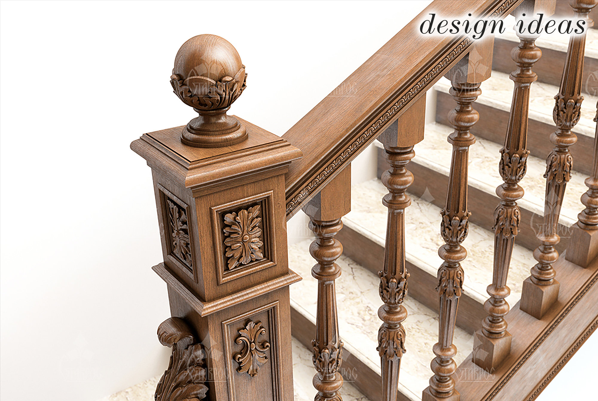 Decorative globe carved newel post cap stair supplies | Etsy