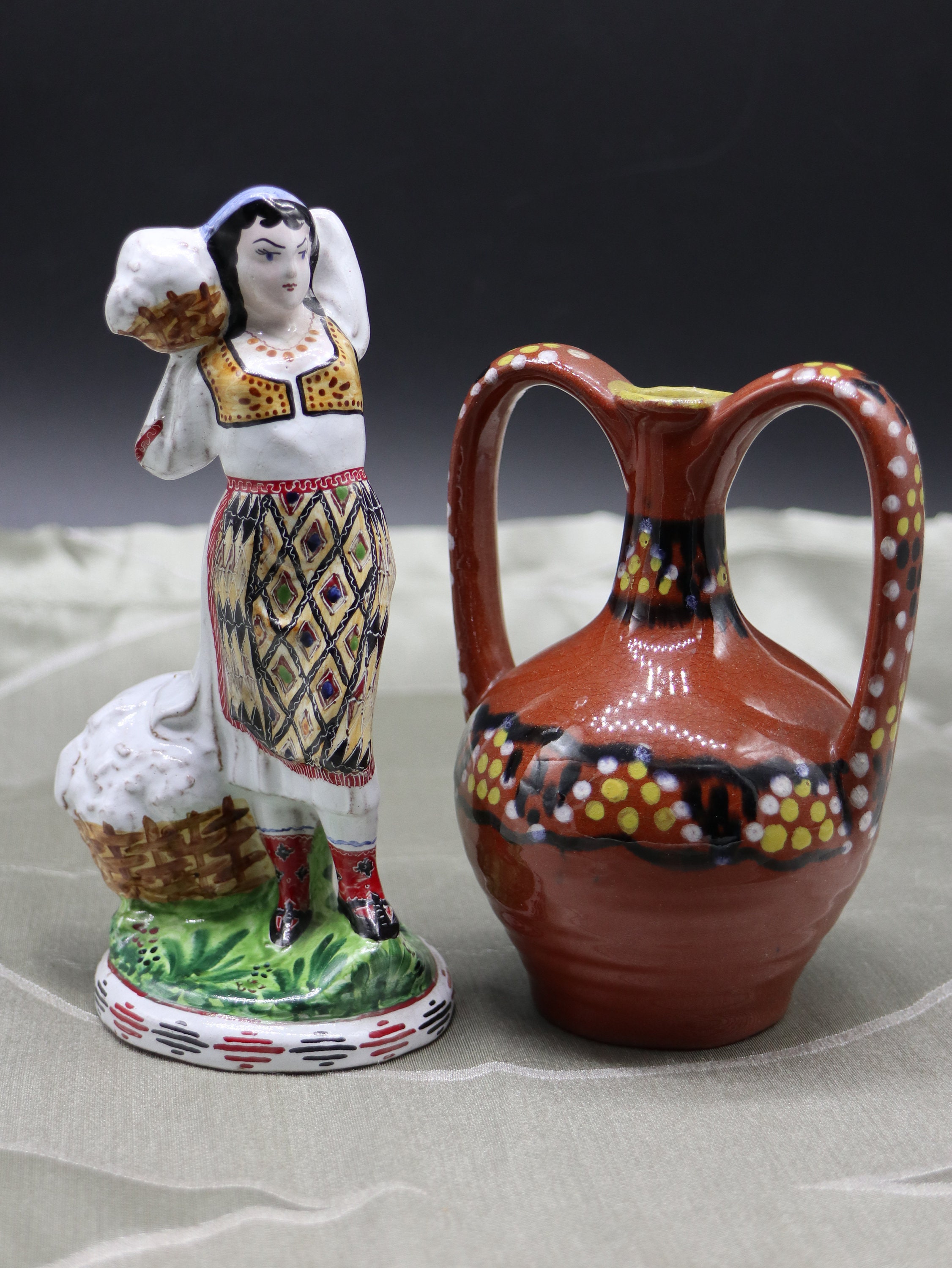 Greek Folk Art Pieces Ceramic Washer Woman and Terracotta | Etsy