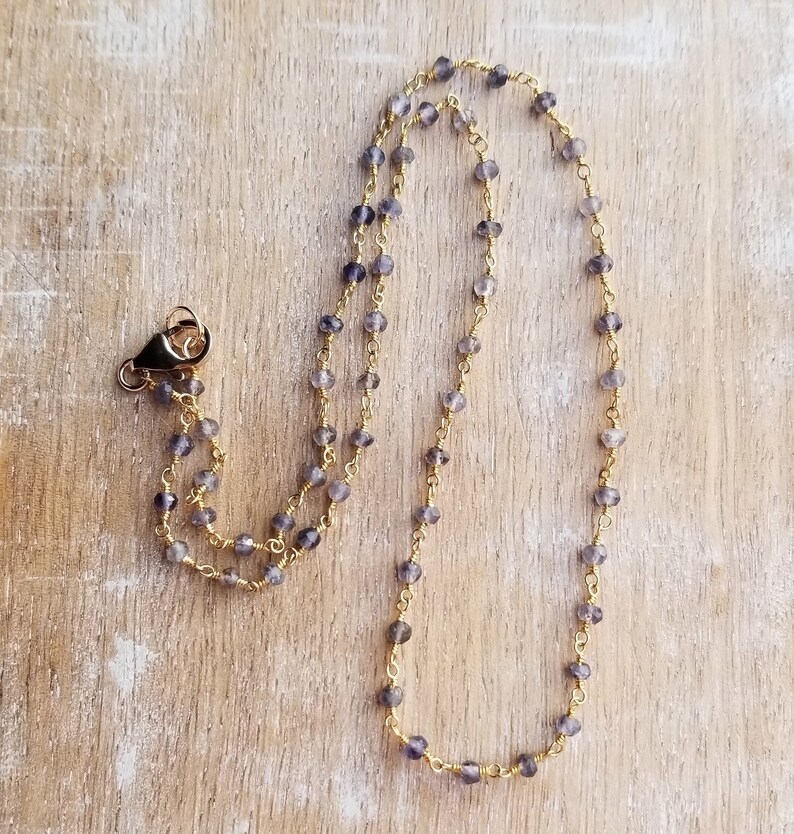 Natural Gray Jade Necklace Gold Gray Jade Beaded Necklace 16 | Etsy