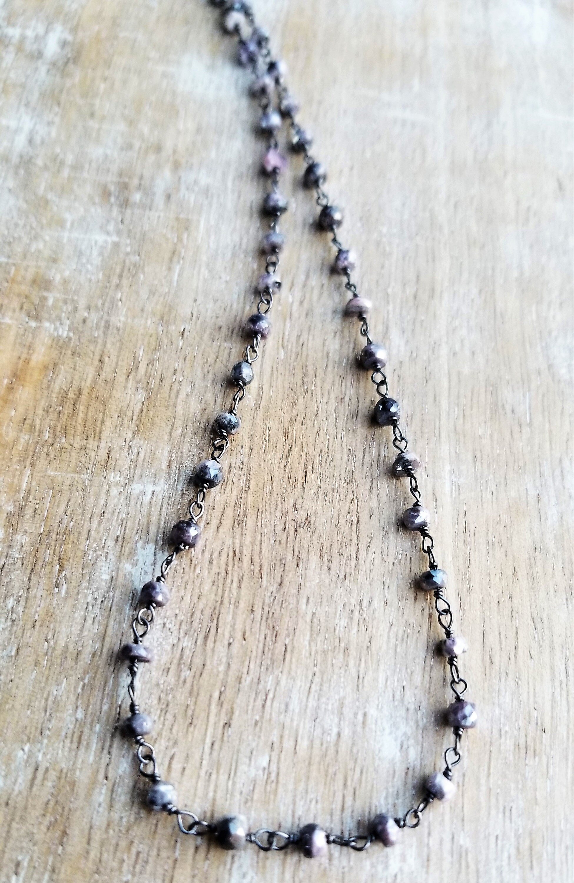 Silverite Beaded Necklace Oxidized Sterling Silver Dainty - Etsy.de