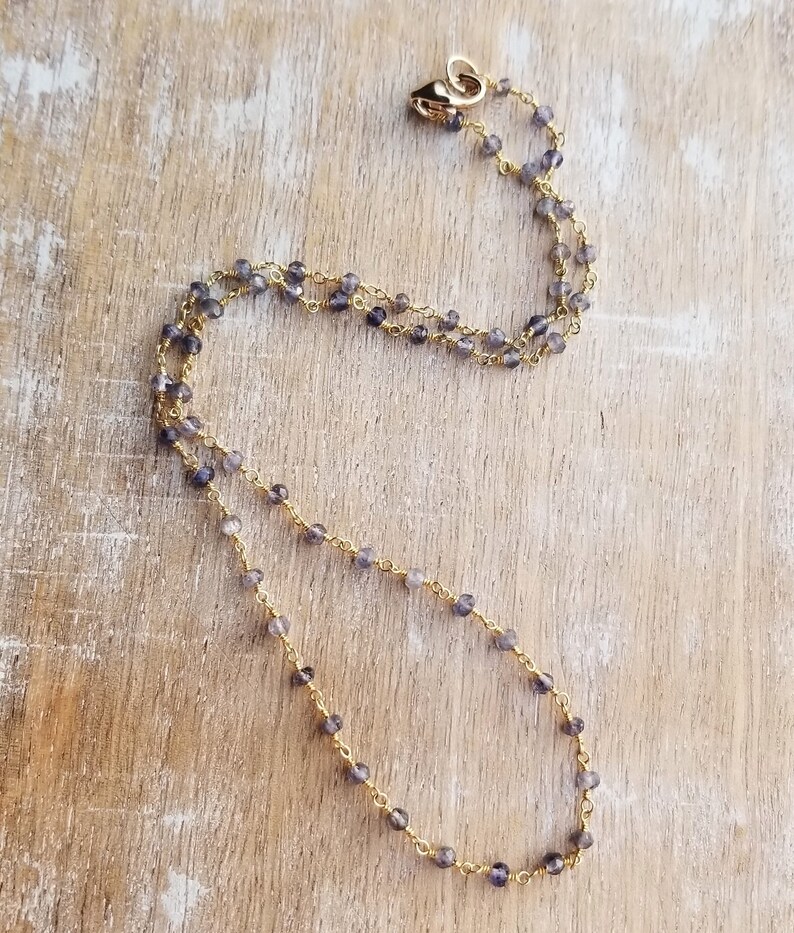 Natural Gray Jade Necklace Gold Gray Jade Beaded Necklace 16 | Etsy