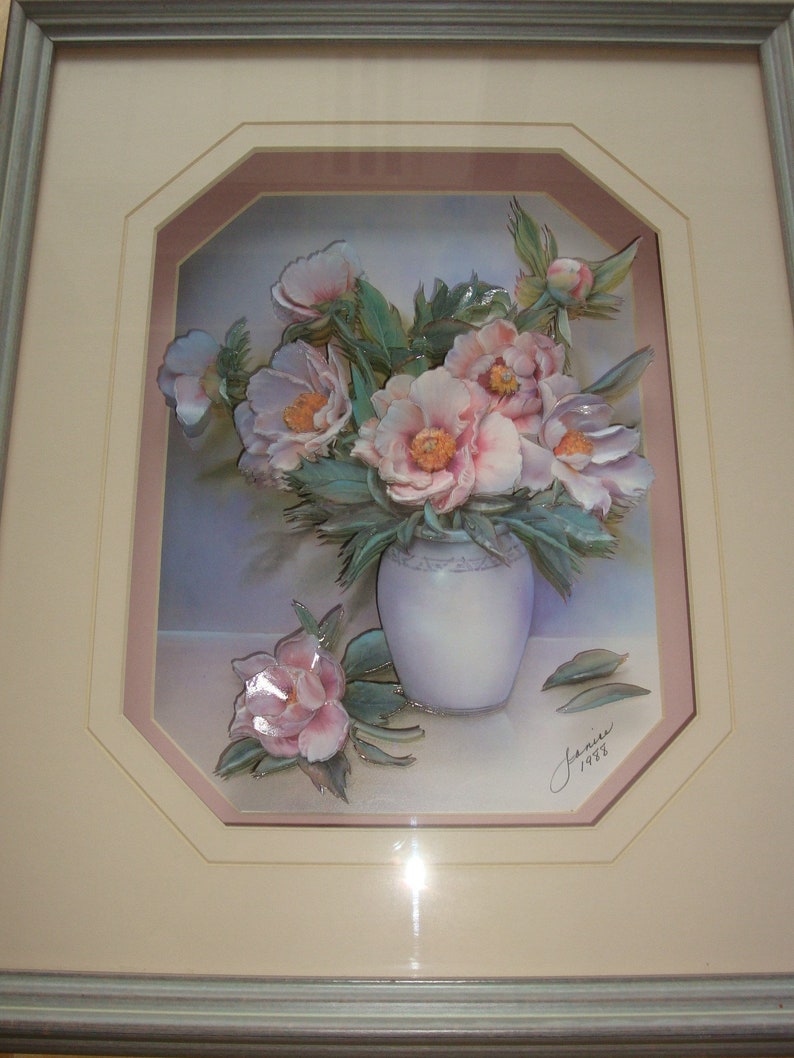 Hand Crafted Paper Tole Shadow Box 3D Picture With Pink Wild - Etsy Canada