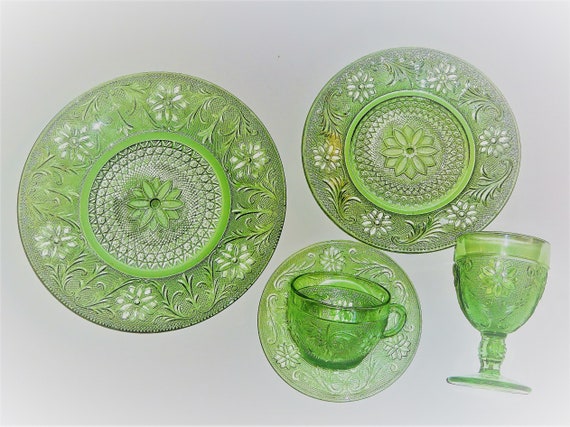 Large Selection of Vintage Tiara Glassware Chantilly Green - Etsy