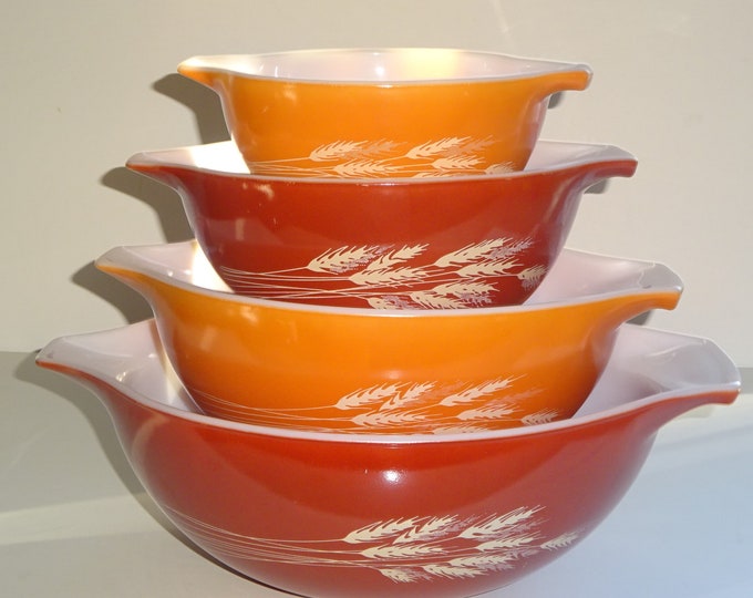 Complete Set of Pyrex Pumpkin / Green AUTUM HARVEST Pattern Cinderella ...