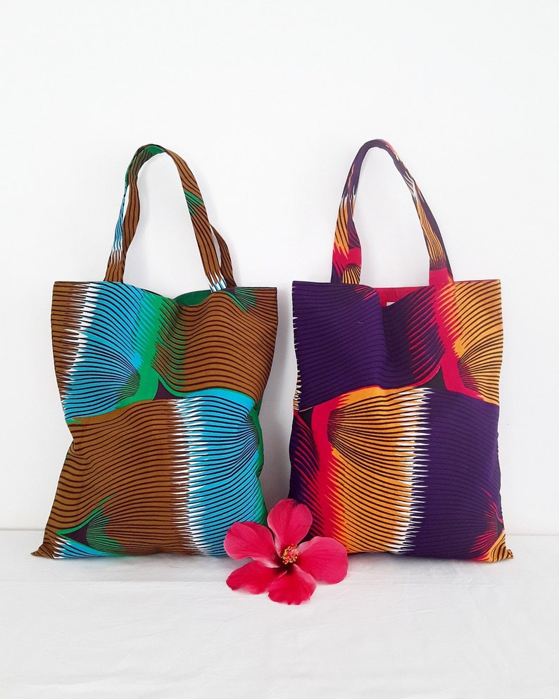 Tote bag, pagne africain, wax, sac cabas, sac ethnique plage, sac été ...