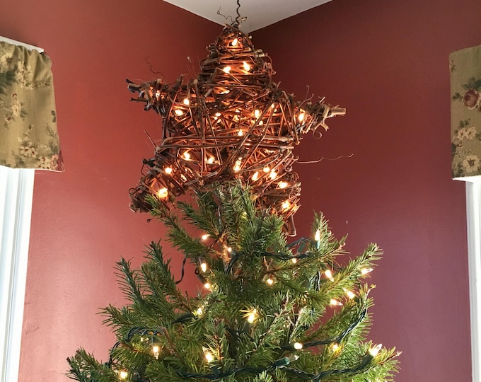 Grapevine Star Tree Topper with or Without Lights - Etsy