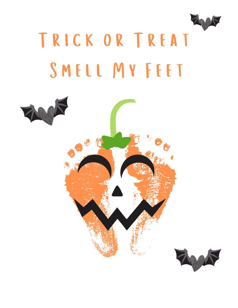 Trick or Treat Smell My Feet | Boy Pumpkin Footprint | Halloween Craft ...