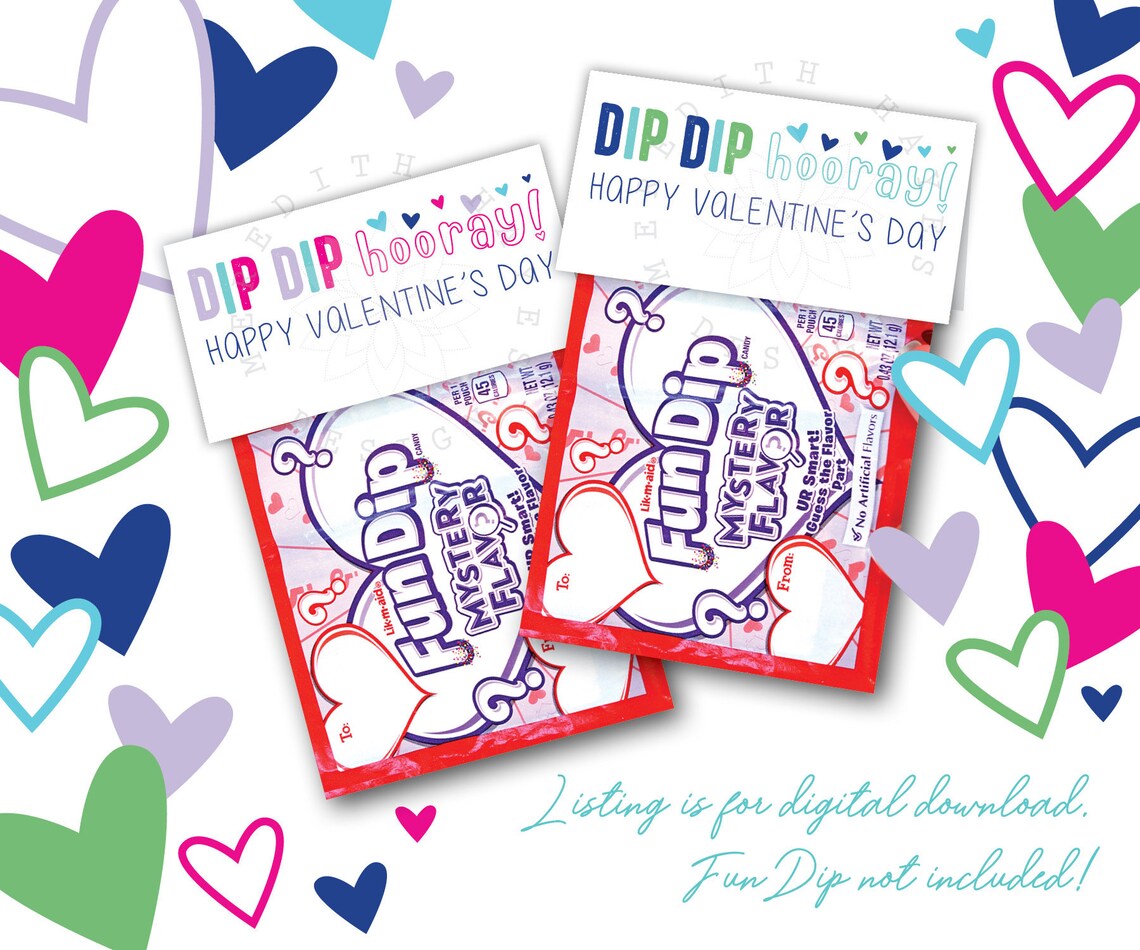 Fun Dip Valentine Printable - Instant Download - Etsy